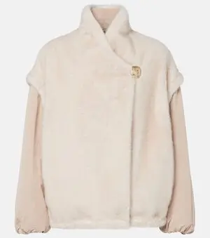 Moncler Chardonneret Fleece Down Jacket With Detachable Sleeves