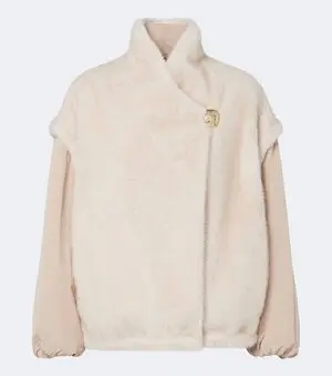 Moncler Chardonneret Fleece Down Jacket - Beige