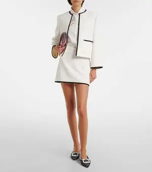 Manolo Blahnik Maylura Raffia-effect Slingback Flats