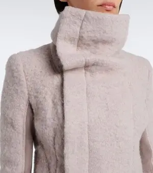 Rick Owens Asymmetric Alpaca And Wool-blend Jacket