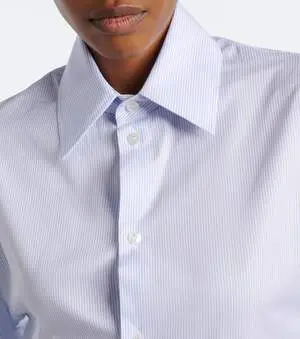 Saint Laurent Cassandre Pinstripe Cotton Shirt