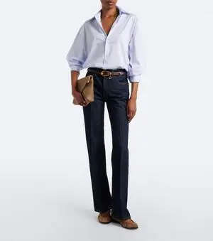 Saint Laurent Cassandre Pinstripe Cotton Shirt
