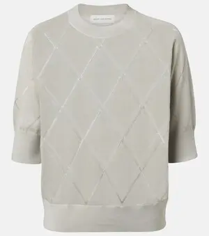 Dries Van Noten Dries Van Noten Argyle Merino Wool Sweater Grey