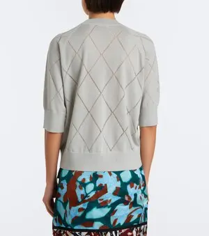 Dries Van Noten Argyle Merino Wool Sweater - Grey
