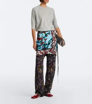 Dries Van Noten Argyle Merino Wool Sweater - Grey