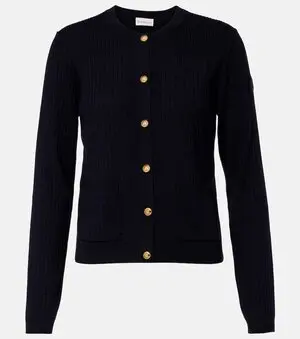Moncler Wool-blend Cardigan - Blue