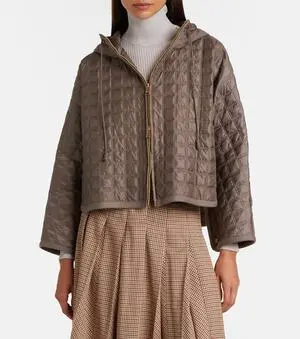 Moncler Quilted Hooded Jacket - Brown