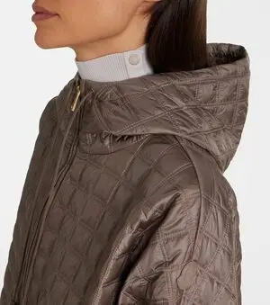 Moncler Quilted Hooded Jacket - Brown