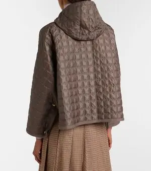 Moncler Quilted Hooded Jacket - Brown