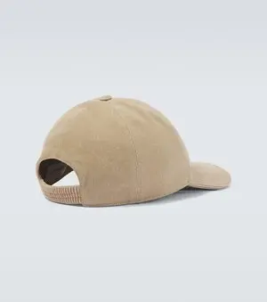 Moncler Logo Cotton Baseball Cap - Beige