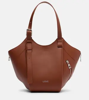 Loewe Hammock Flip Leather Tote Bag - Brown