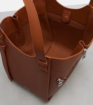 Loewe Hammock Flip Leather Tote Bag - Brown