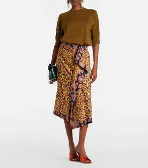 Dries Van Noten Sole Printed Midi Skirt