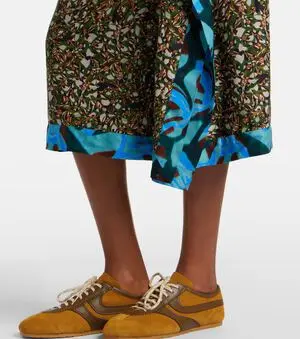 Dries Van Noten Printed Ruffled Midi Skirt - Multicoloured