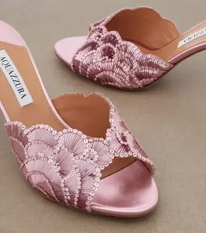 AQUAZZURA Ce Soir" Sequined Mules