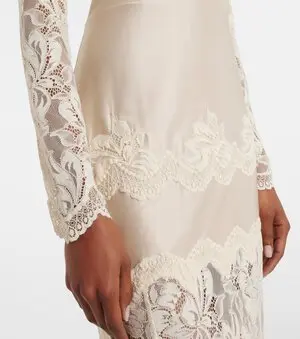 Rabanne Lace And Satin Maxi Dress