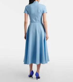 EMILIA WICKSTEAD Camilla Wool Crêpe Midi Dress - Blue