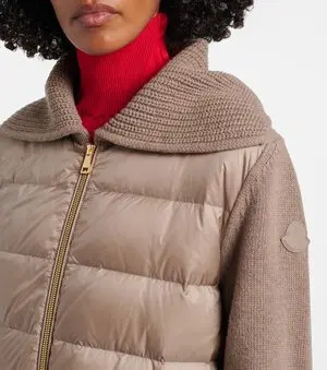 Moncler Down-paneled Wool And Cashmere Cardigan