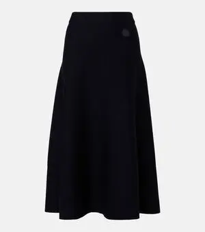 Moncler Wool-blend Midi Skirt - Blue