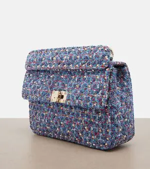 Valentino Garavani Rockstud Spike Medium Tweed Top-handle Bag