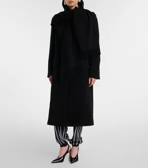 Attico Scarf Detail Wool And Cashmere Coat