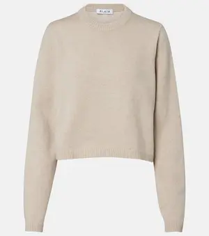 Alaïa Cashmere And Wool-blend Turtleneck Sweater - Beige