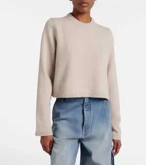 Alaïa Cashmere And Wool-blend Sweater - Beige