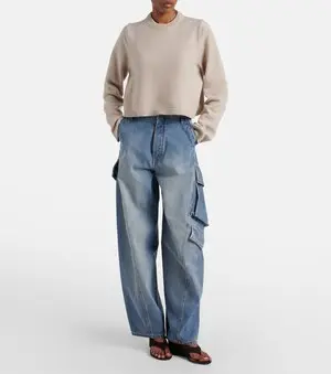 Alaïa Cashmere And Wool-blend Sweater - Beige