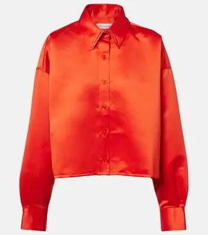 THE FRANKIE SHOP Arlen Satin Shirt - Red