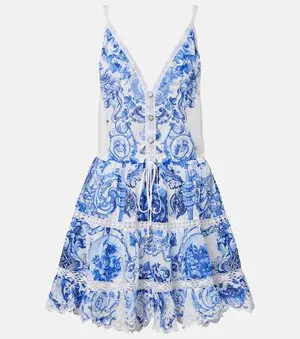 Camilla Printed Cotton And Silk Minidress - Multicoloured