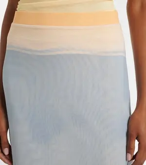 SIR. Printed Mesh Maxi Skirt