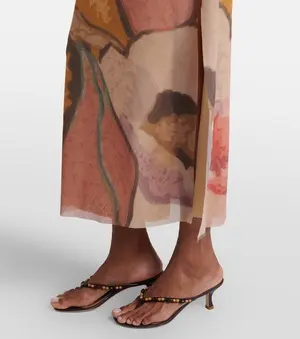 SIR. Printed Mesh Maxi Skirt - Multicoloured