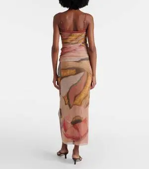 SIR. Printed Mesh Maxi Skirt - Multicoloured