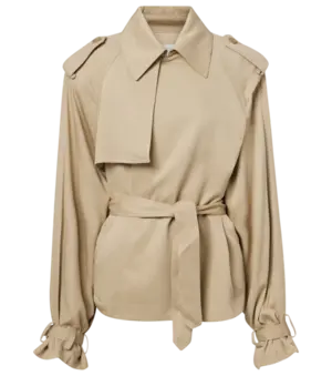 THE FRANKIE SHOP Elva Twill Trench Coat - Beige