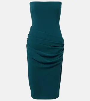 Alex Perry Ruched Crêpe Corset Dress - Blue