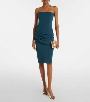 Alex Perry Ruched Crêpe Corset Dress