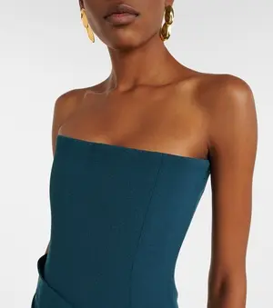 Alex Perry Ruched Crêpe Corset Dress