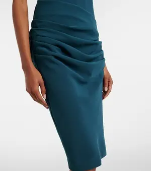Alex Perry Ruched Crêpe Corset Dress