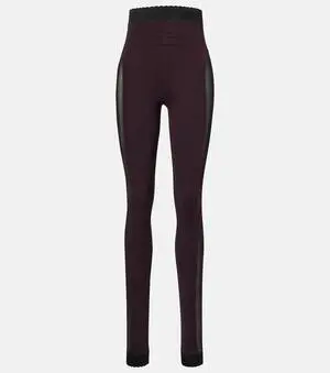 Attico Paneled Leggings - Brown