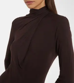 Attico Draped Open-back Jersey Midi Dress