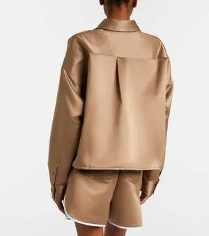 THE FRANKIE SHOP Arlen Satin Shirt - Beige