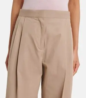 JIL SANDER Pleated Cotton Wide-leg Pants