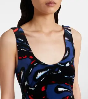 Dries Van Noten Printed Cotton-blend Velvet Maxi Dress - Blue