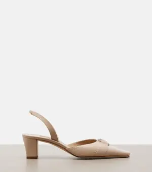 Manolo Blahnik Trixa Leather Slingback Pumps