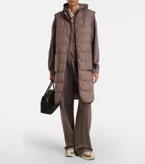 Moncler Cygnette Quilted Down Vest - Brown