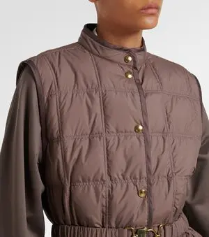 Moncler Cygnette Quilted Down Vest - Brown