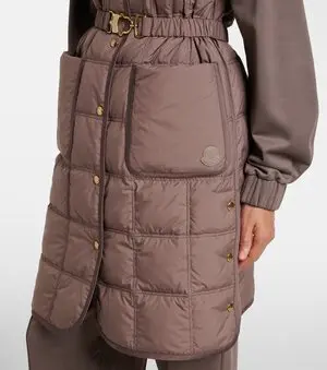 Moncler Cygnette Quilted Down Vest - Brown