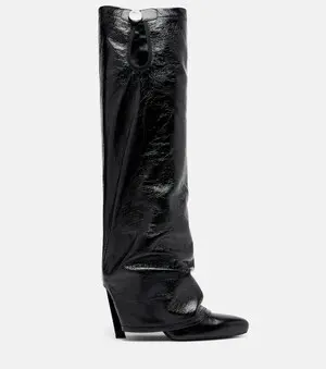 Attico Leon Patent Leather Knee-high Boots - Black