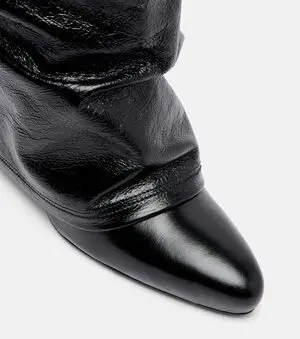 Attico Leon Patent Leather Knee-high Boots - Black