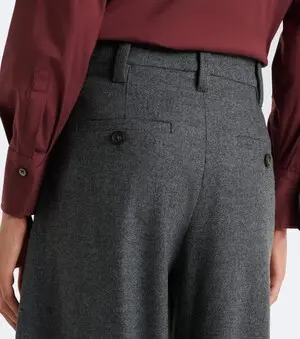 Brunello Cucinelli Pleated Wool And Cashmere Wide-leg Pants